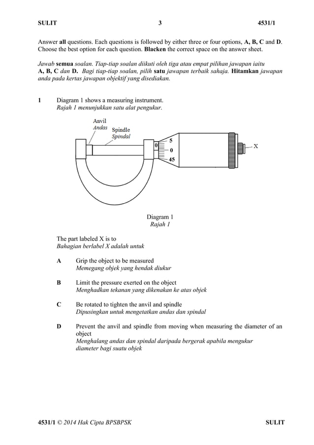 Trial sbp 2014 spm fizik k1 k2 k3 dan skema | PDF
