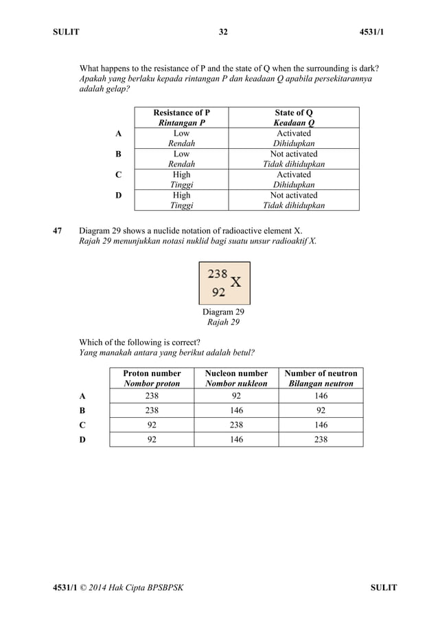 Trial sbp 2014 spm fizik k1 k2 k3 dan skema | PDF
