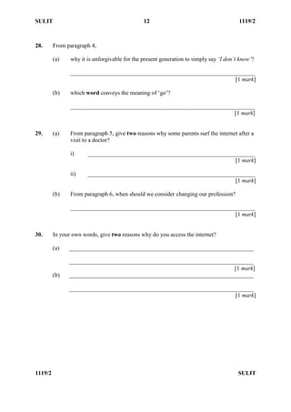 SPM Trial- 2011 - SBP, Paper 2 | PDF