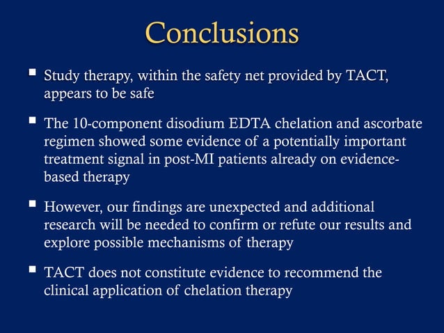 Trial to assess chelation therapy (tact) slides | PPT