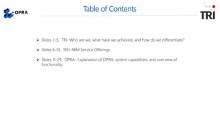 TRI and OPRA Overview | PPT