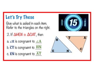 Triangle Congruence (SSS, SAS, ASA and SAA/AAS) | PDF