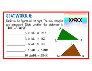 Triangle Congruence (SSS, SAS, ASA and SAA/AAS) | PDF
