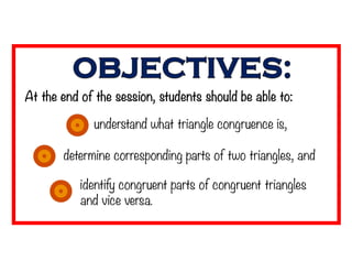 Triangle Congruence (SSS, SAS, ASA and SAA/AAS) | PDF