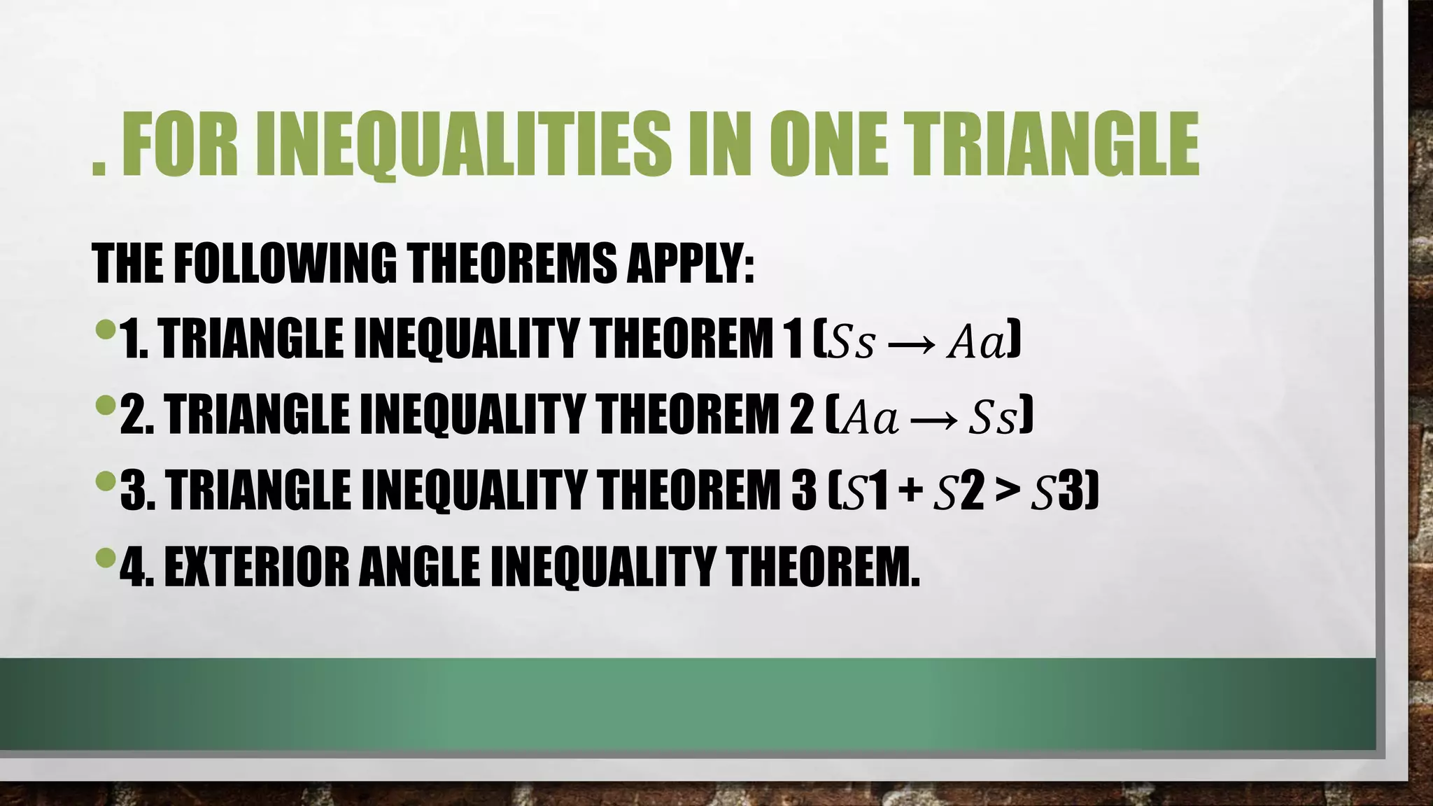 Triangle Inequality Theorem Pptx
