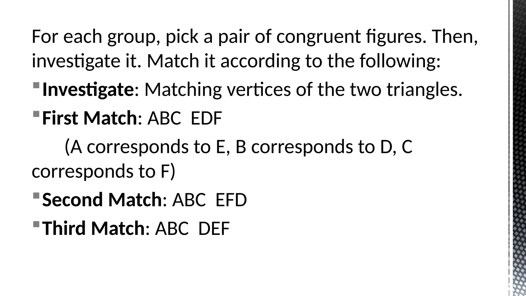 Mathematics 8 TRIANGLE CONGRUENCE Classroom Observation | PPTX