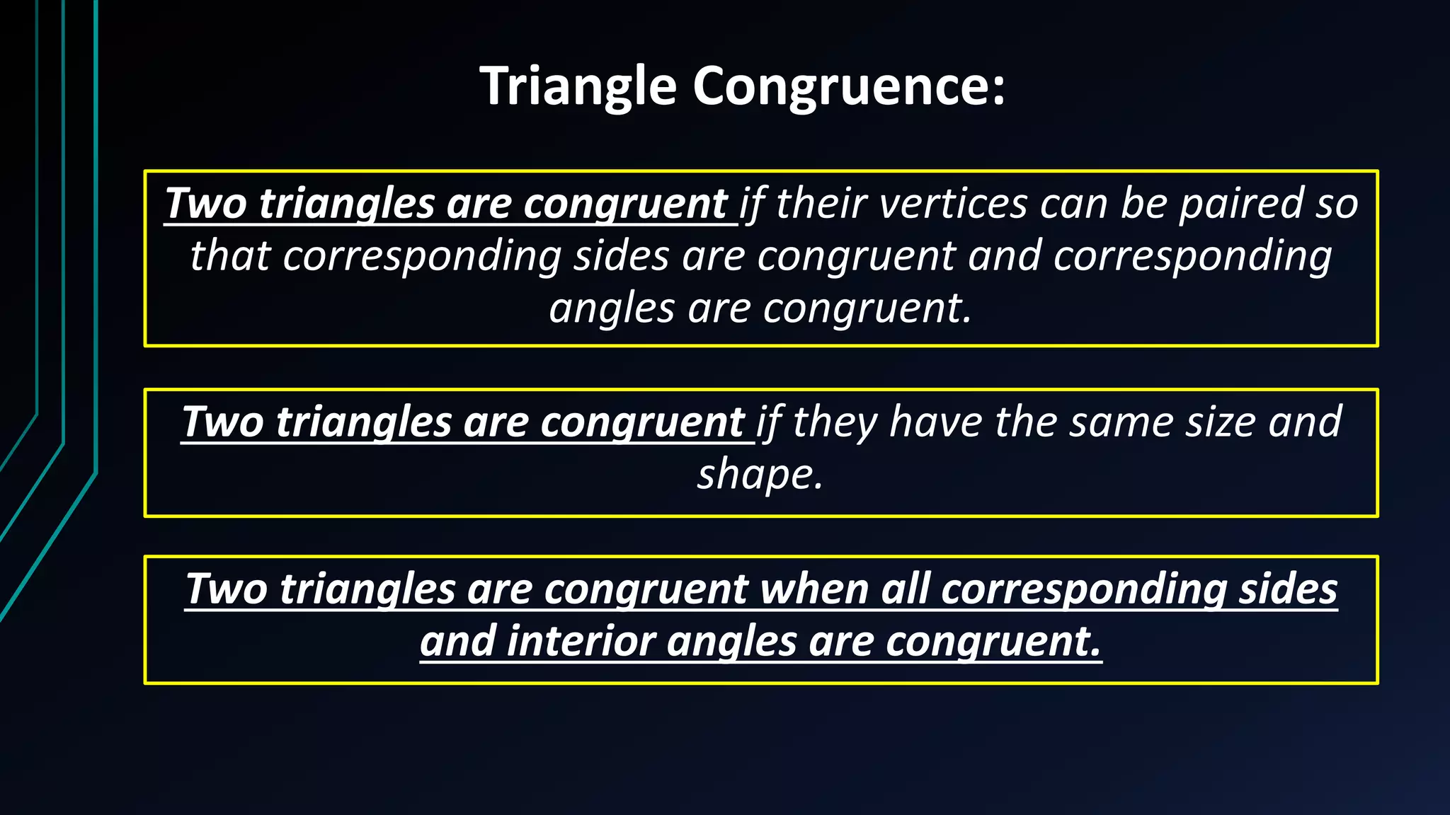 Triangle Congruence (Introduction) | PPTX