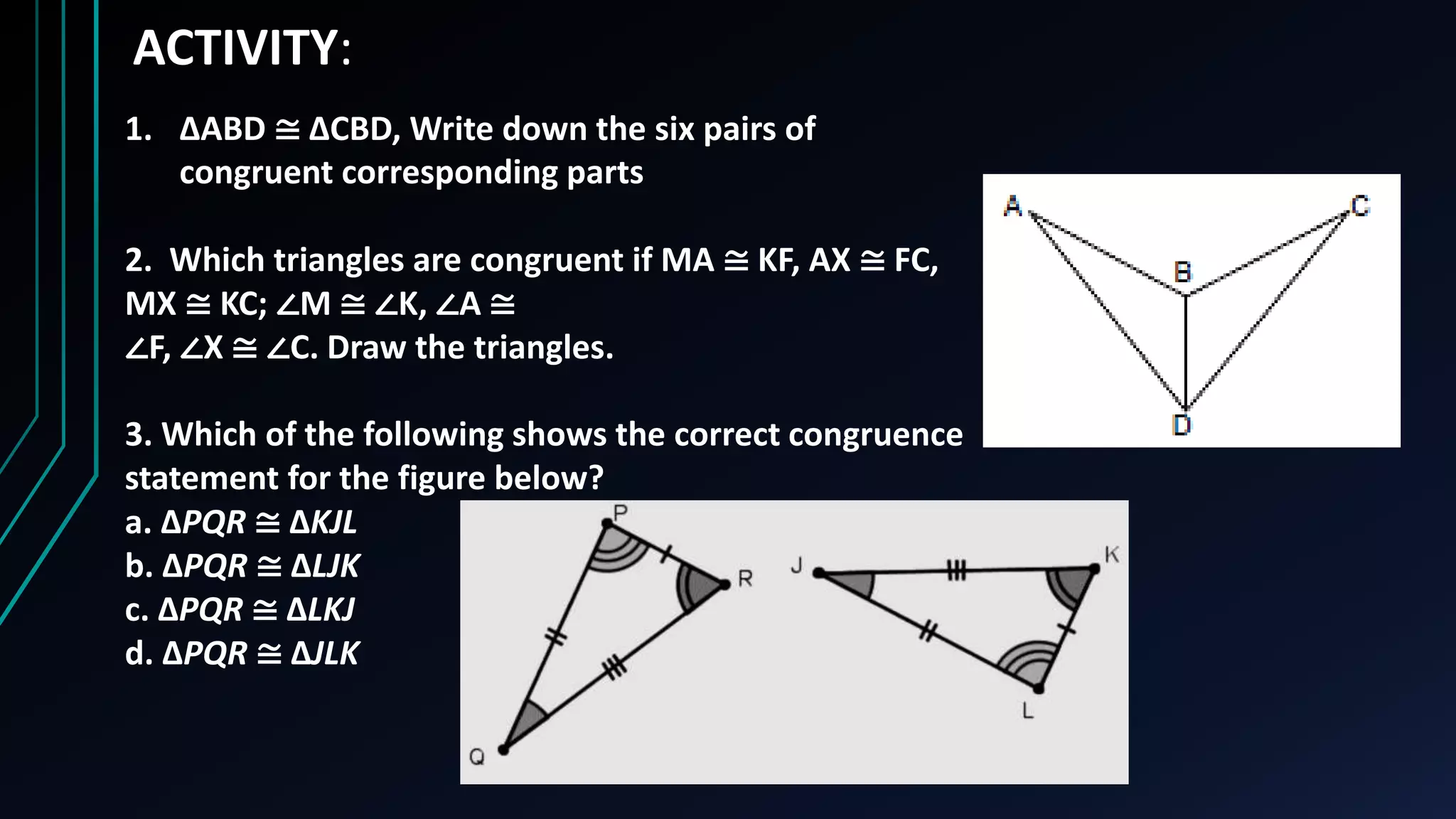 Triangle Congruence (Introduction) | PPTX