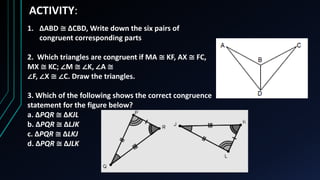 Triangle Congruence (Introduction) | PPTX
