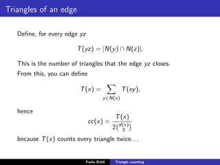 Triangle counting handout | PDF