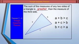 triangle inequalities theorem mathematics 8 | PPT