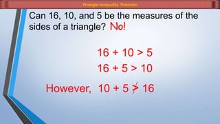 triangle inequalities theorem mathematics 8 | PPT