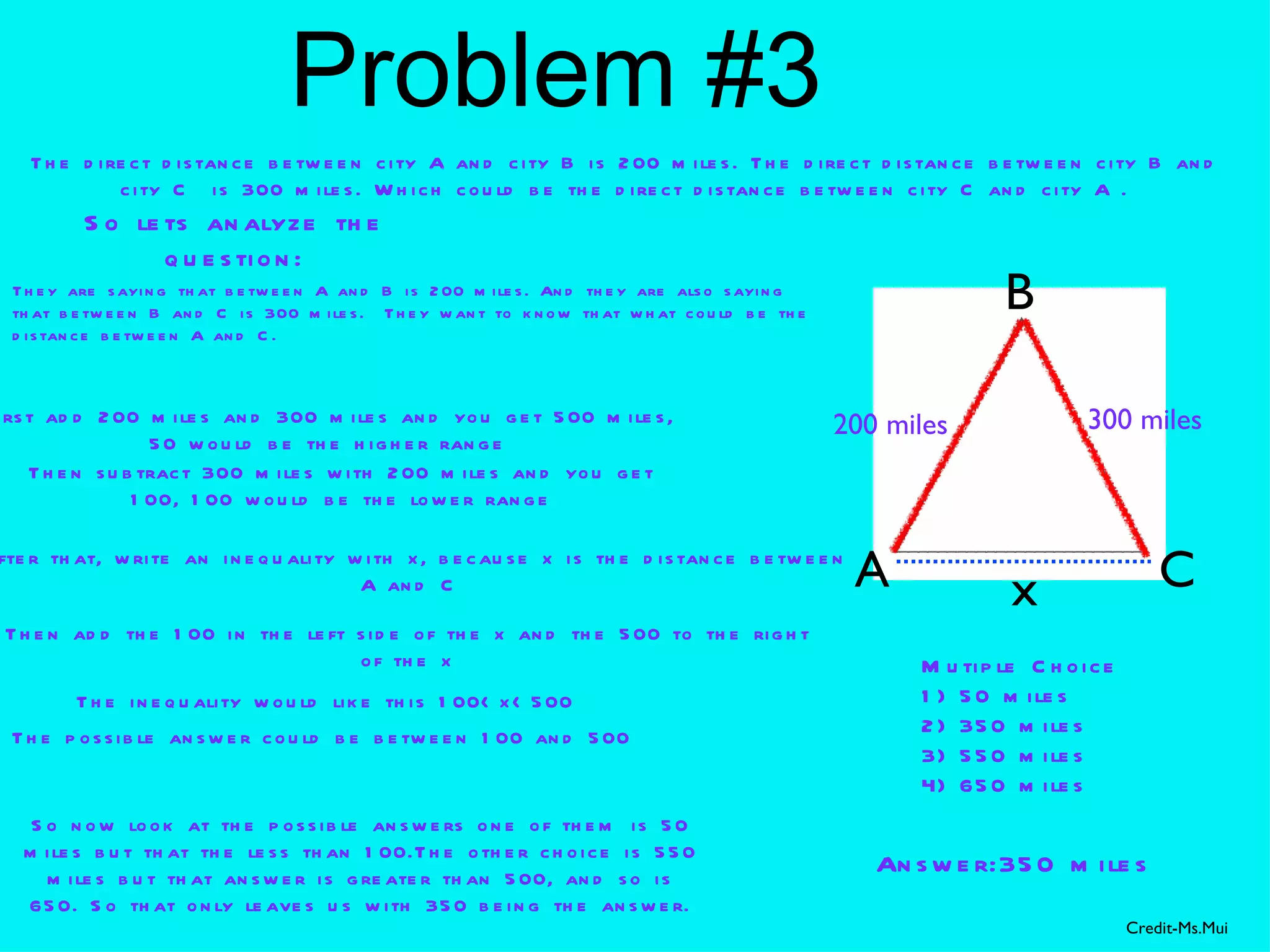 Triangle inequality (sides) | PPT