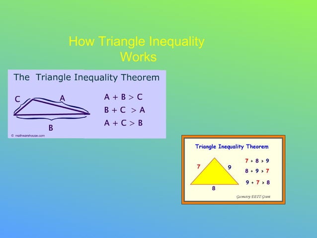 Triangle inequality (sides) | PPT