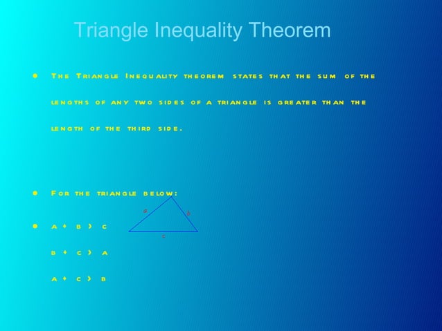 Triangle inequality (sides) | PPT