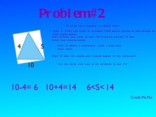 Triangle inequality (sides) | PPT