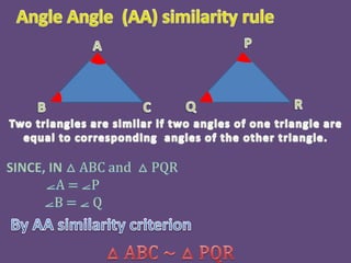 Triangles CONGRUENCY AND SIMILARITY | PPT