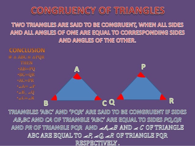 Triangles CONGRUENCY AND SIMILARITY