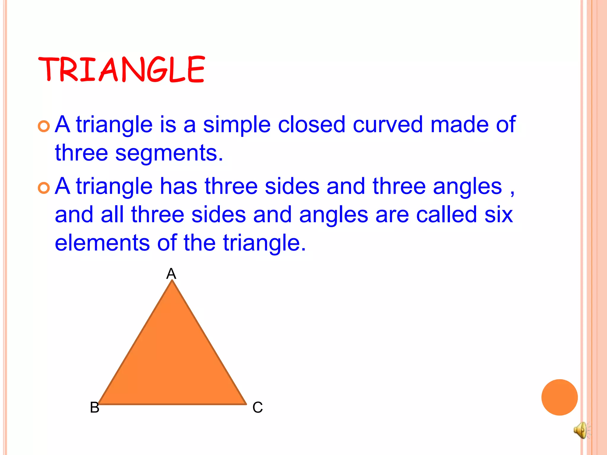 Triangles and its properties | PPTX