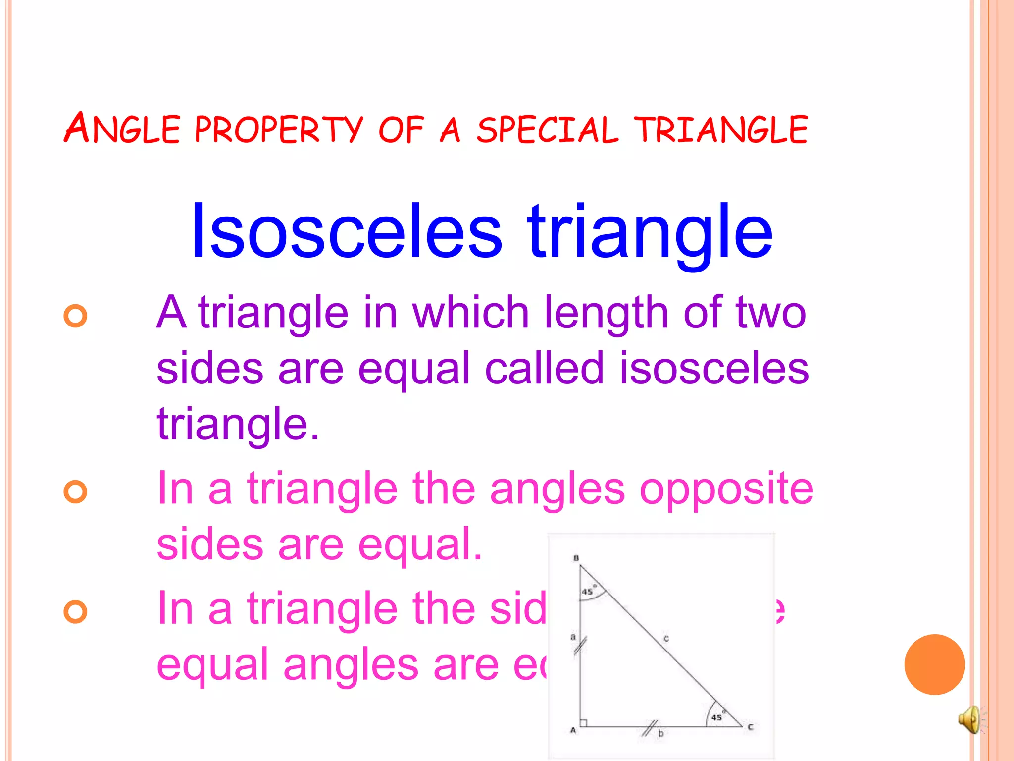 Triangles and its properties | PPTX