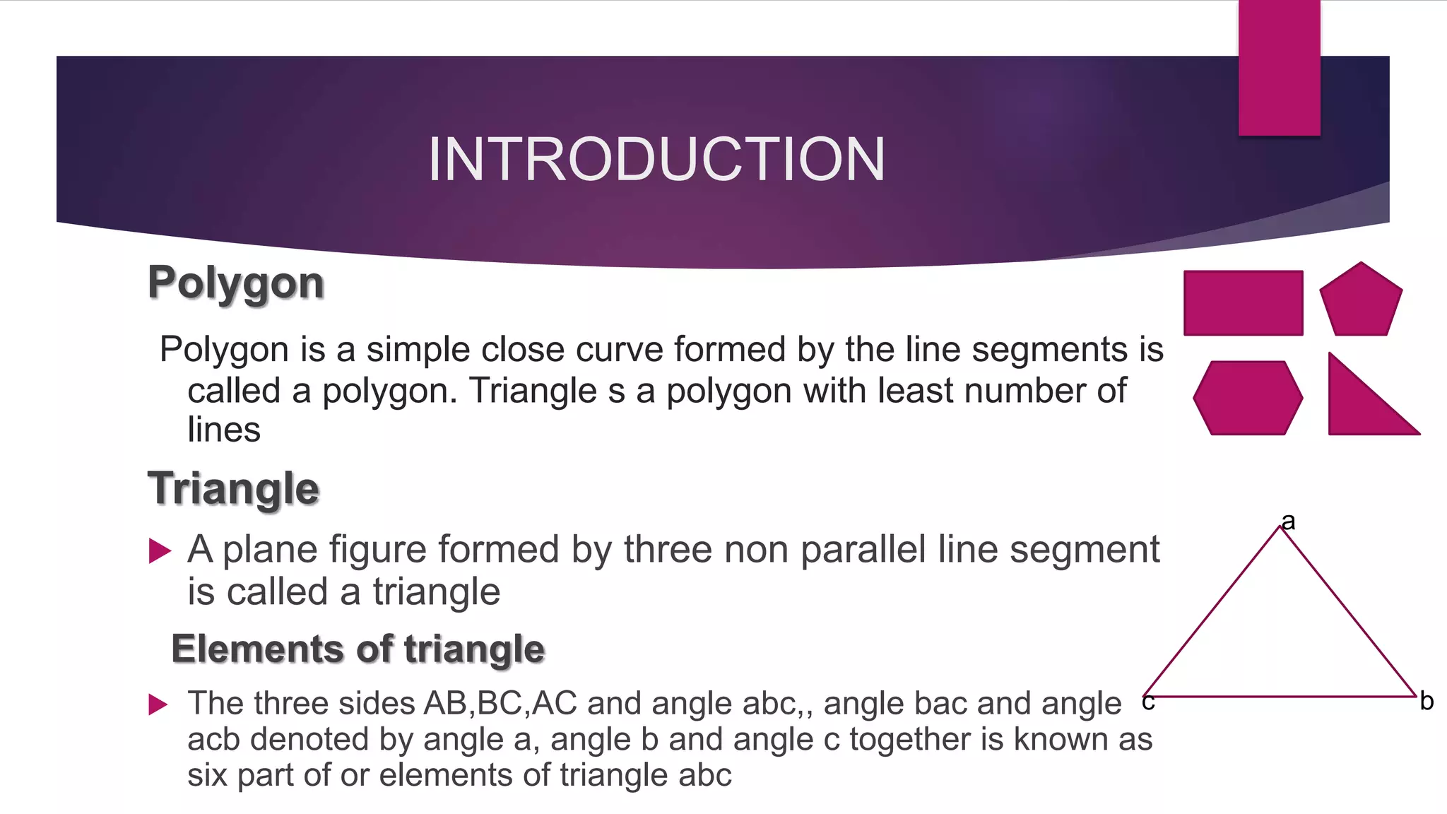 Triangles and it's properties | PPTX