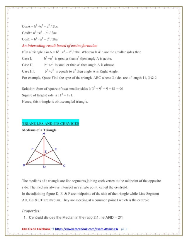 Triangles and their properties | PDF