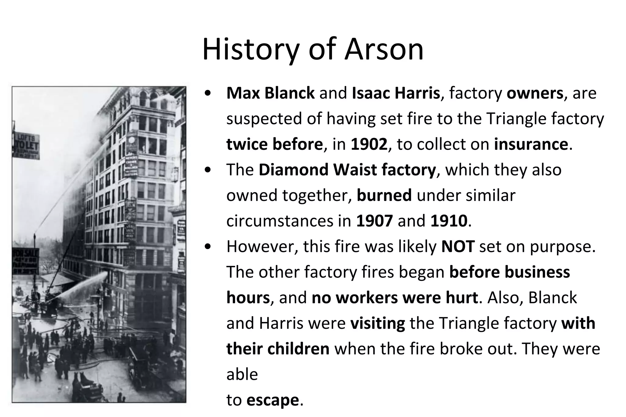 Triangle shirtwaist factory fire | PPTX | Disasters