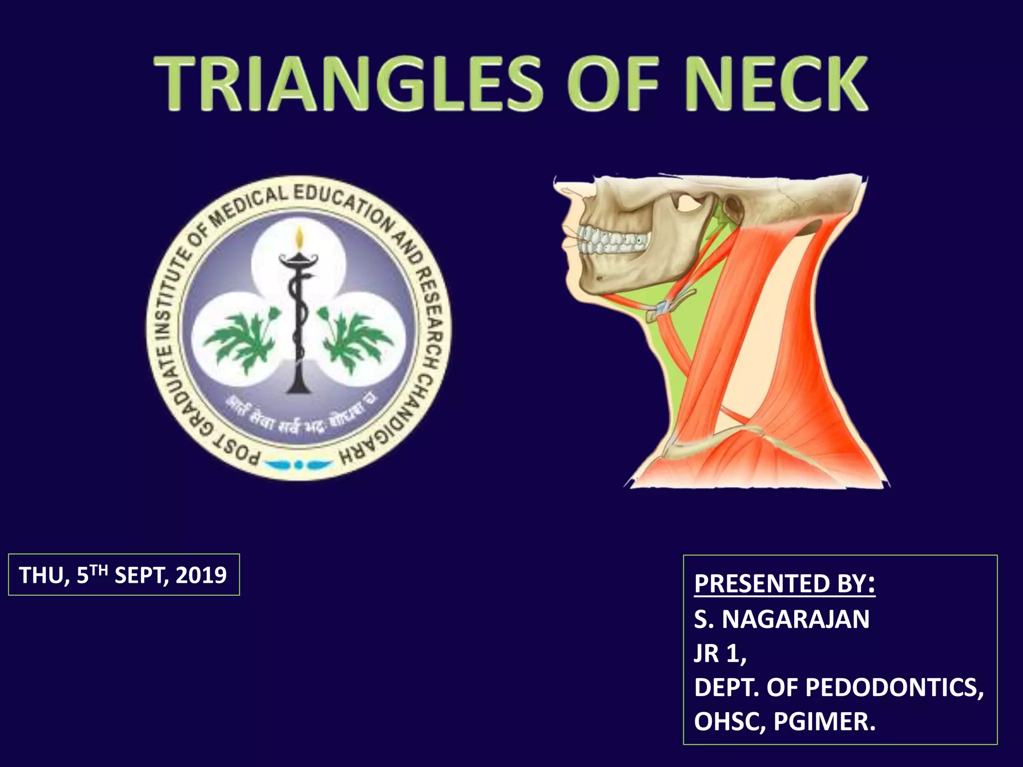 TRIANGLES OF NECK - ALONG WITH DENTAL IMPLICATIONS | PPTX