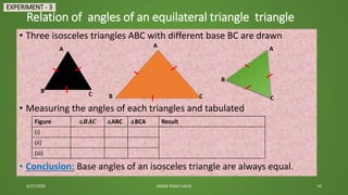 #Triangle : Experimental verification of properties of triangle | PPSX