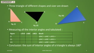 #Triangle : Experimental verification of properties of triangle | PPSX
