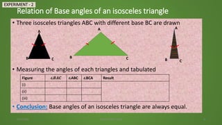 #Triangle : Experimental verification of properties of triangle | PPSX