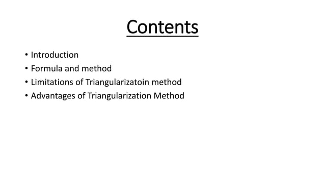 Triangularization method | PPTX | Physics | Science