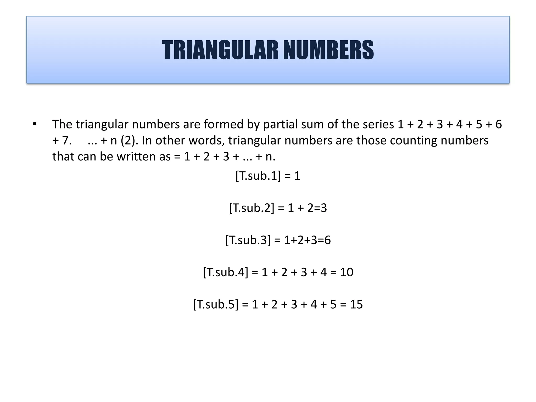 Triangular numbers | PPTX