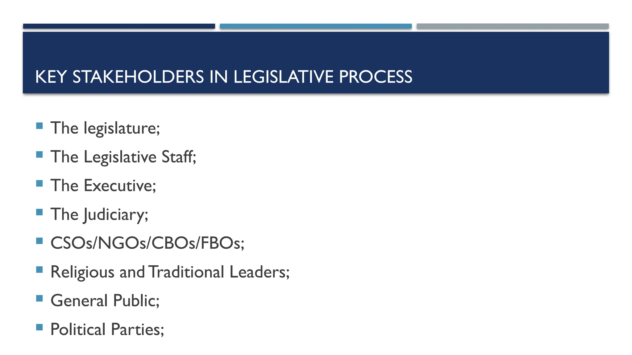 TRIANGULAR RELATIONS: A CATALYST FOR EFFECTIVE LEGISLATIVE PROCESS | PPT