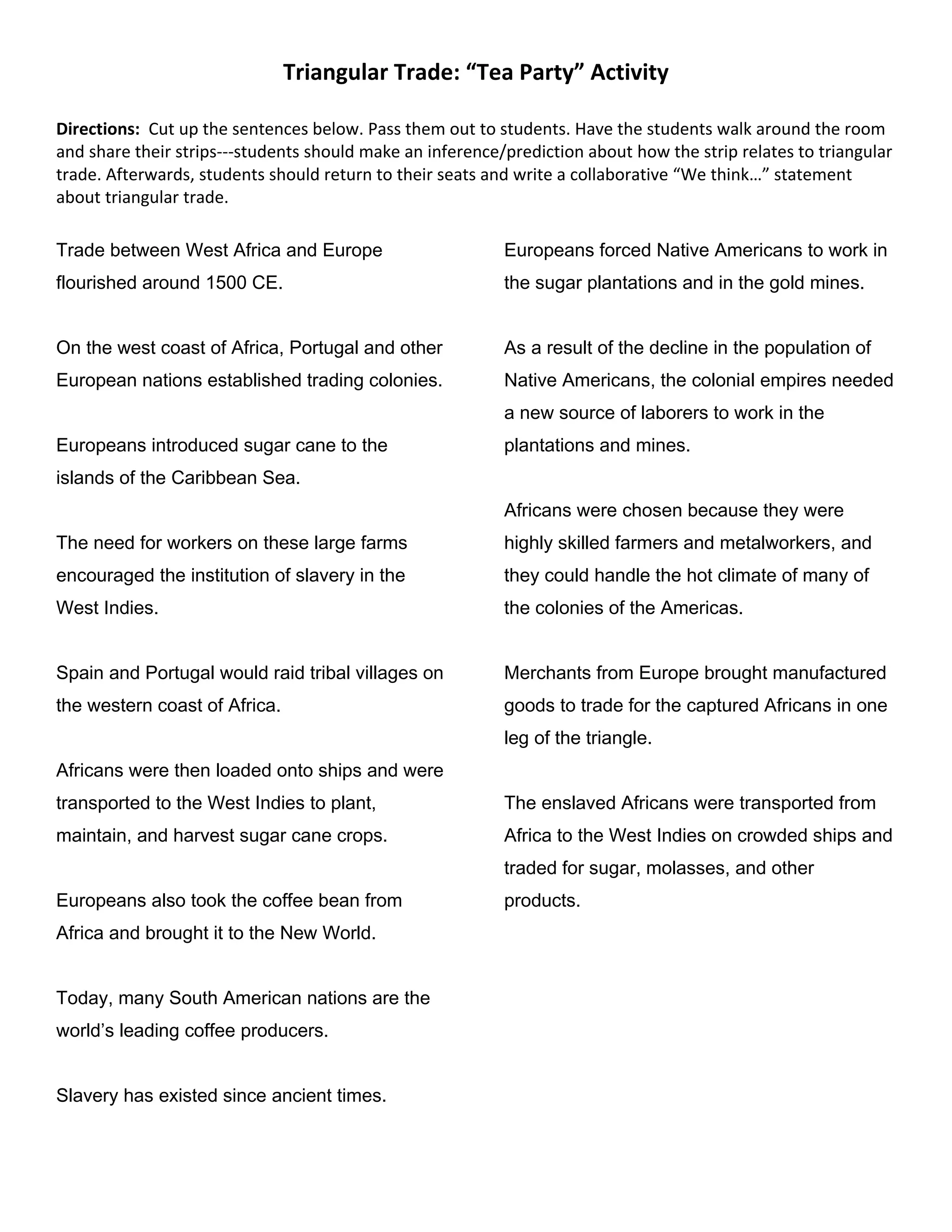 Triangulartradeteapartyactivity | PDF