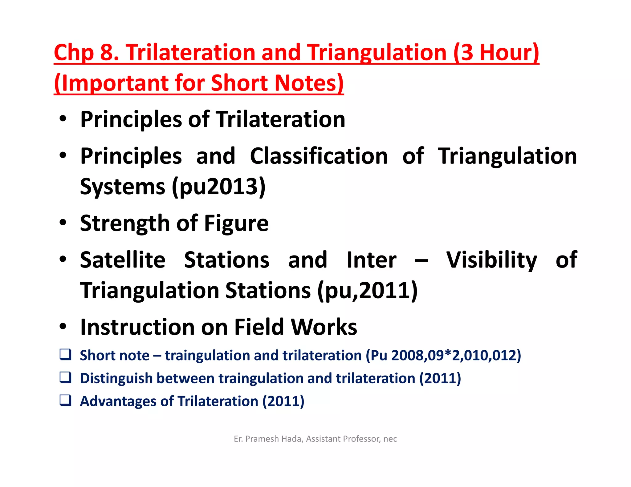 Triangulation and Trilateration | PDF