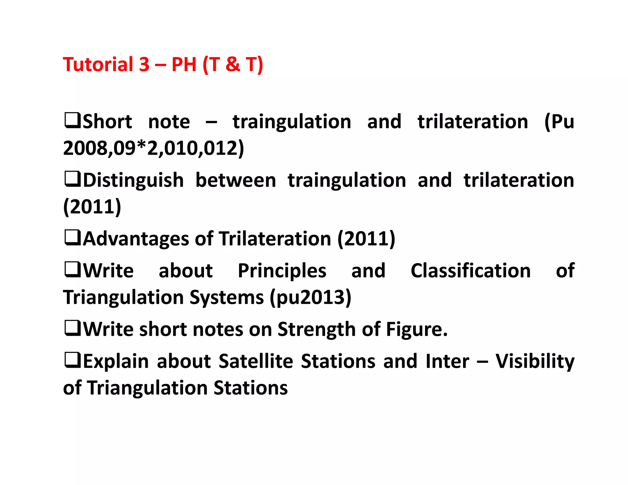 Triangulation and Trilateration | PDF