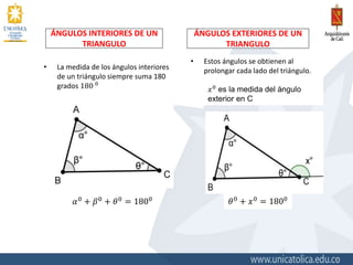Triangulo angulos interiores y exteriores | PPTX