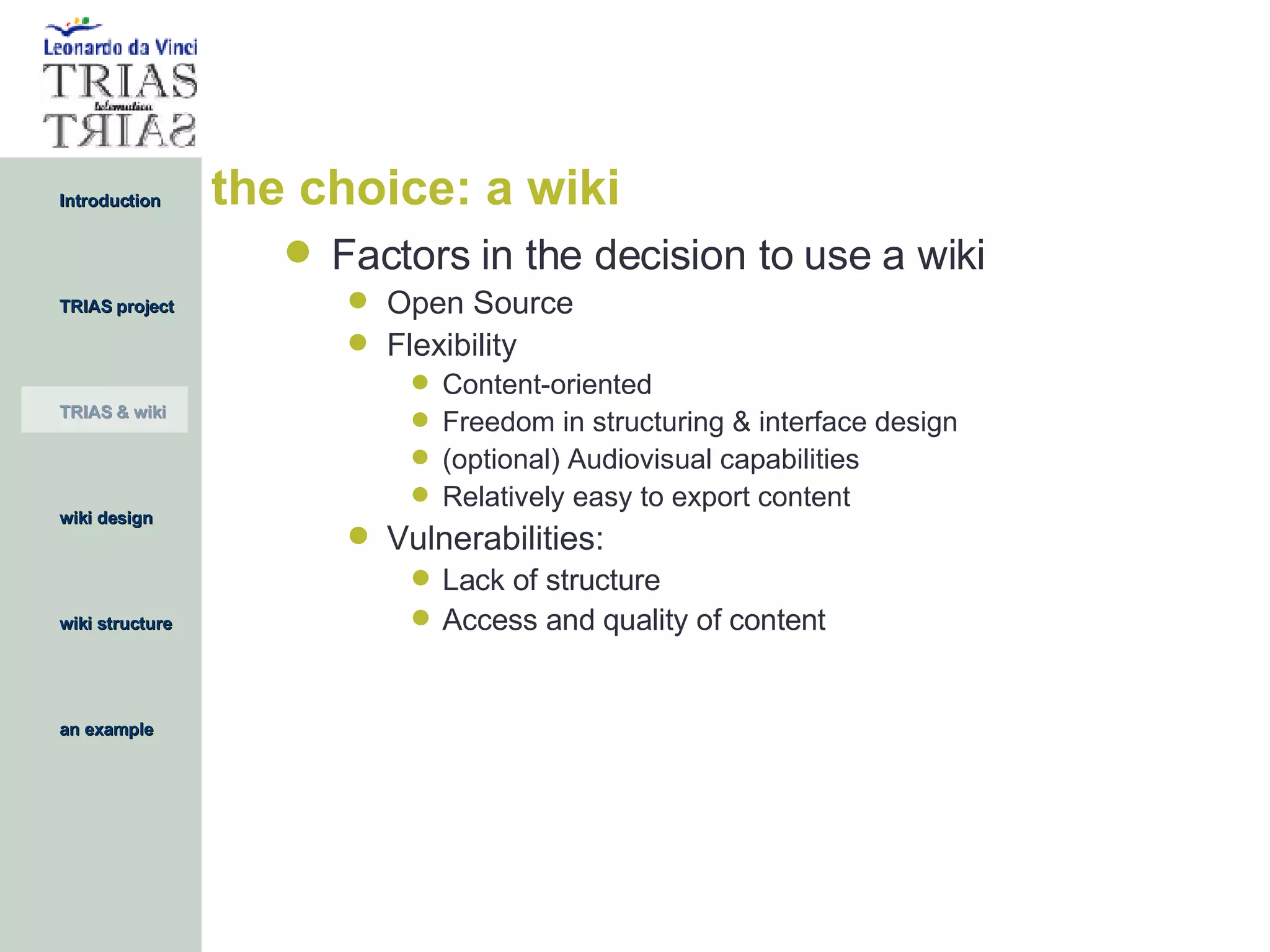 Trias introducing the wiki | PPT