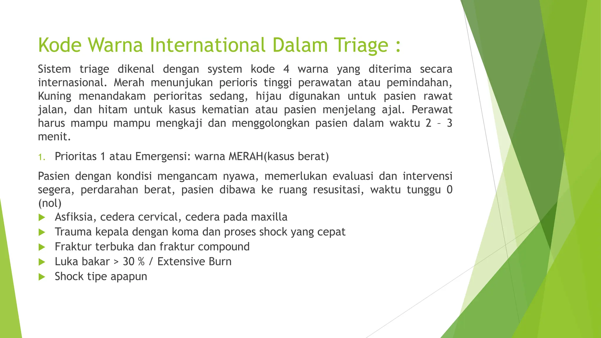 Triase berasal dari bahasa Perancis trier dan bahasa inggristriage dan ...