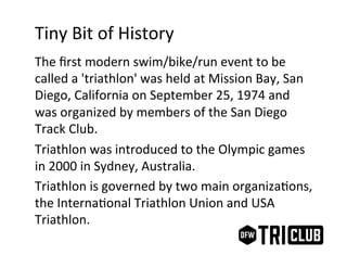 Triathlon 101 - Beginning Triathlon and Triathlon Training | PDF