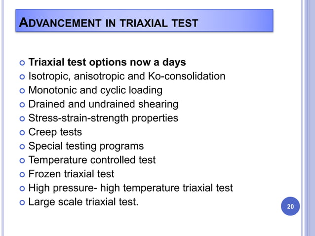 TRIAXIAL TEST - STRESS & STRAIN CONTROLLED.pptx | Geology | Science