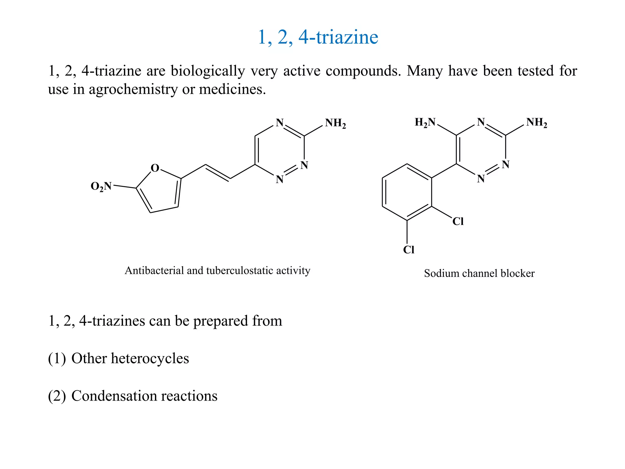 Synthesis, aromatic character and reaction of Triazines | PPTX