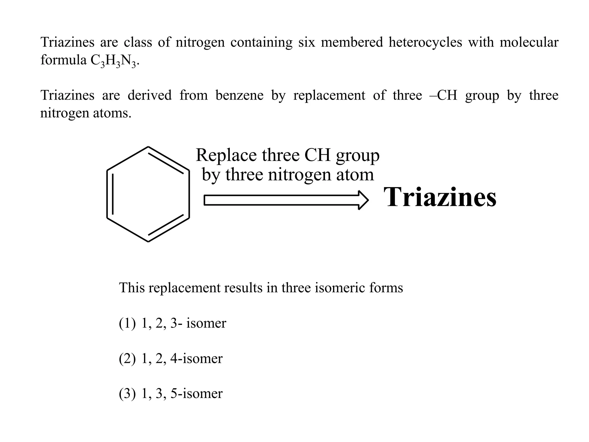 Synthesis, aromatic character and reaction of Triazines | PPTX