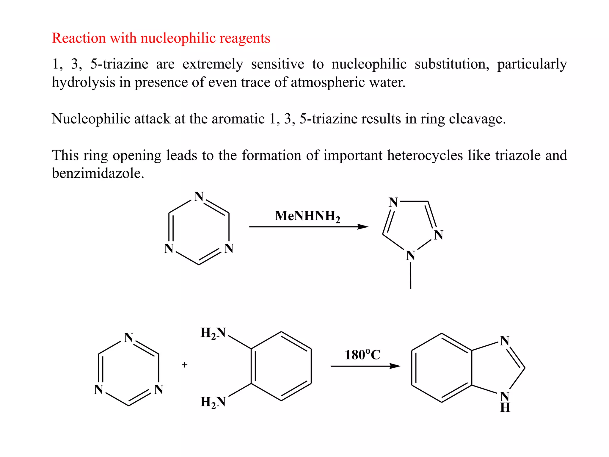 Synthesis, aromatic character and reaction of Triazines | PPTX