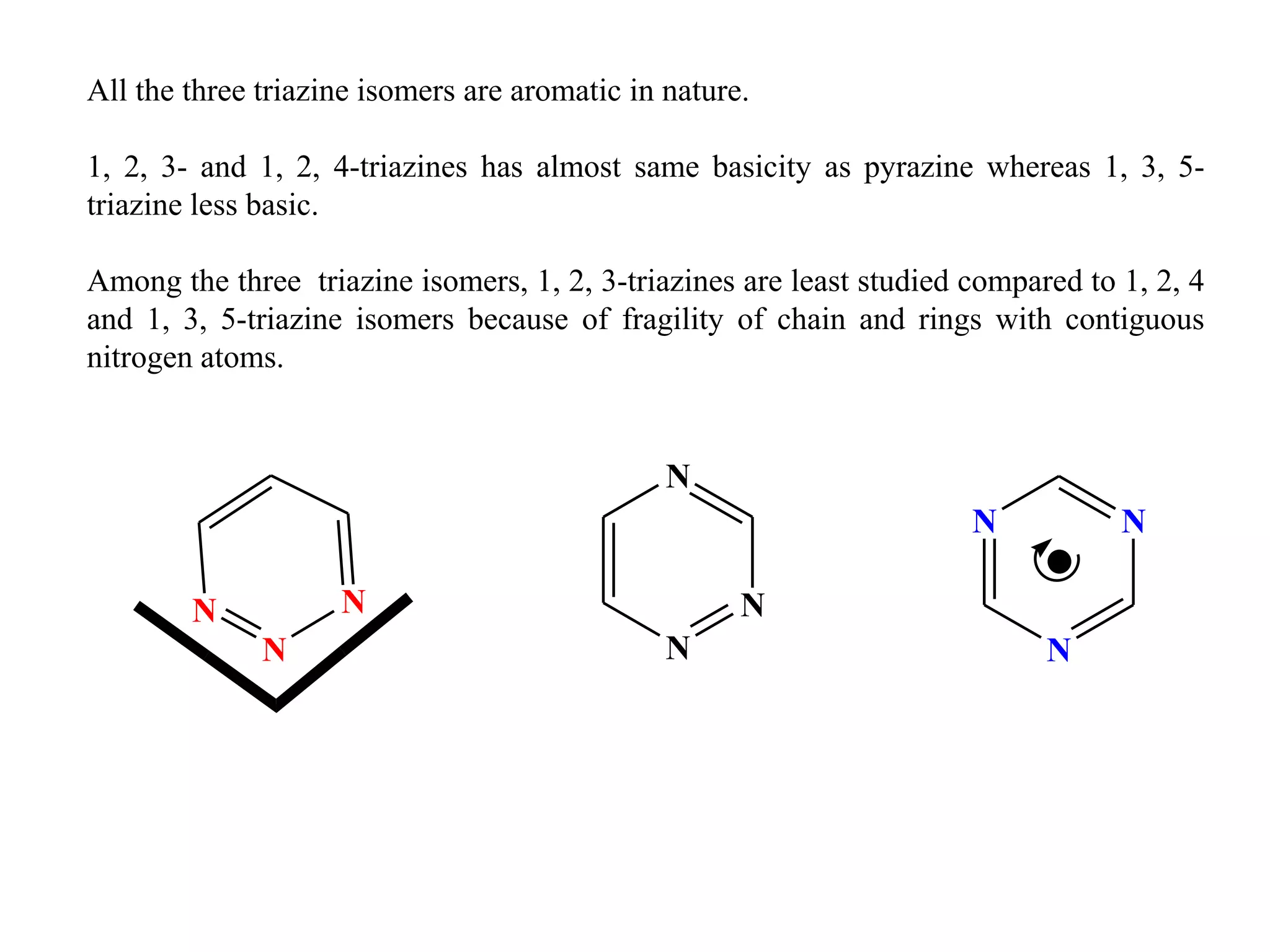 Synthesis, aromatic character and reaction of Triazines | PPTX
