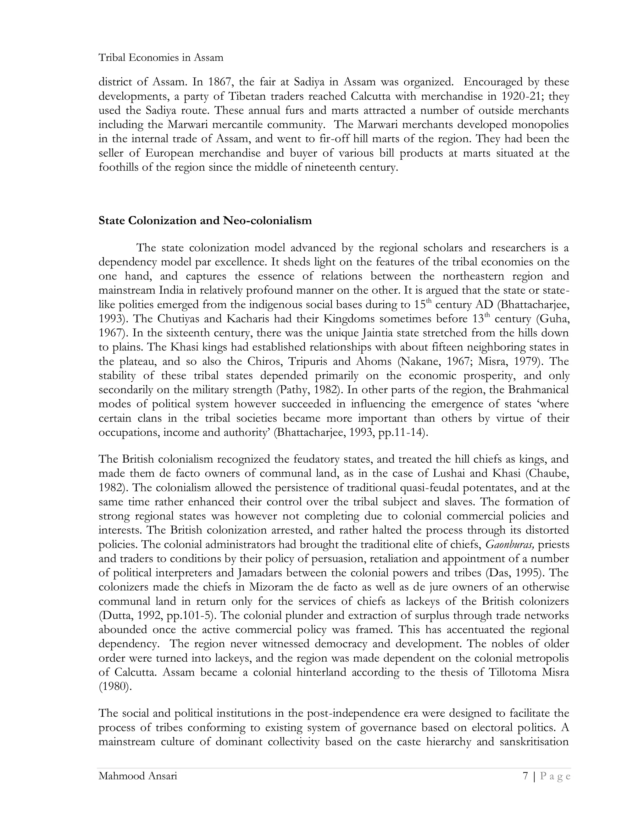 Tribal economies in assam | PDF