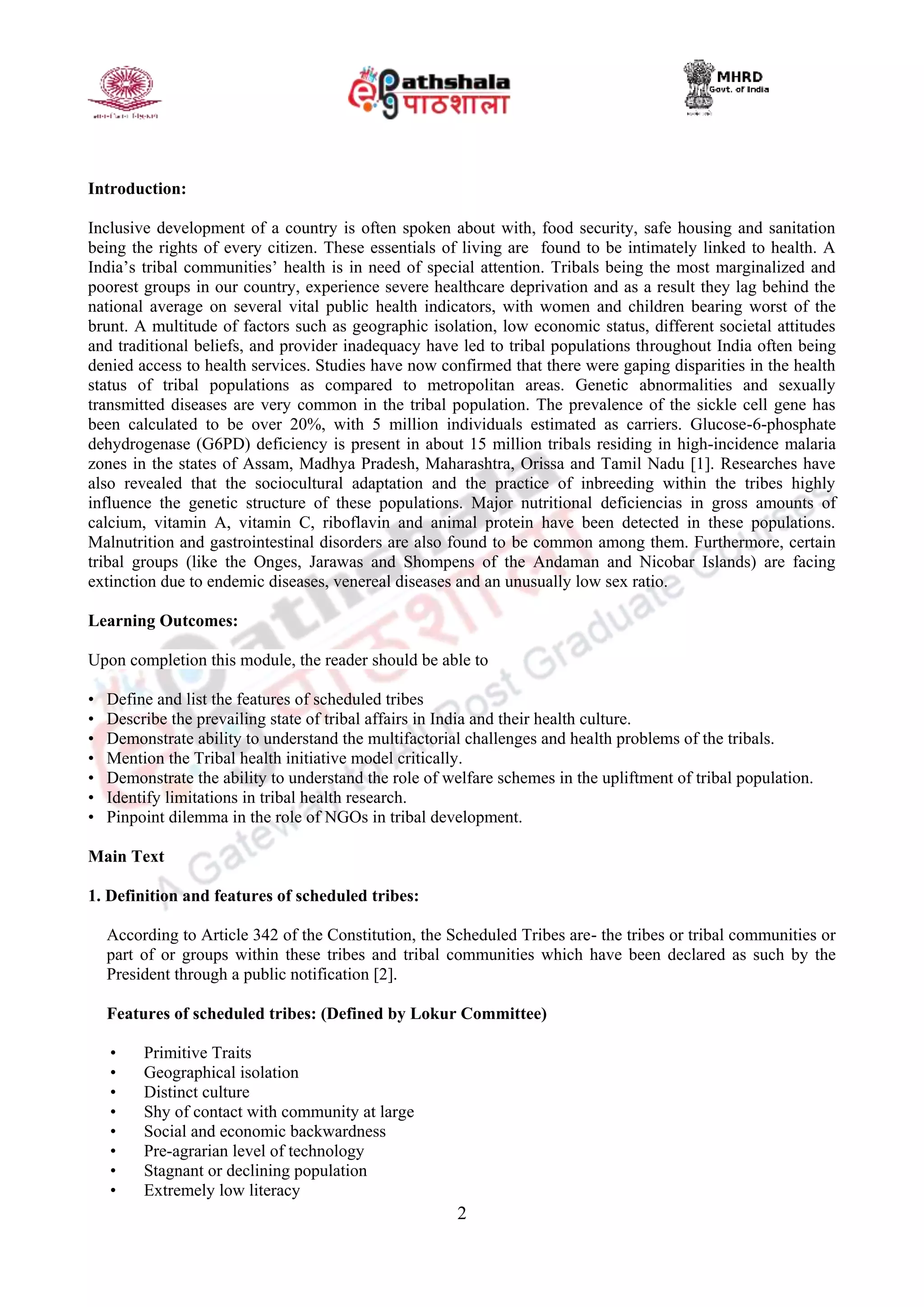 Tribal health | PDF | Diseases and Conditions | Medical Health