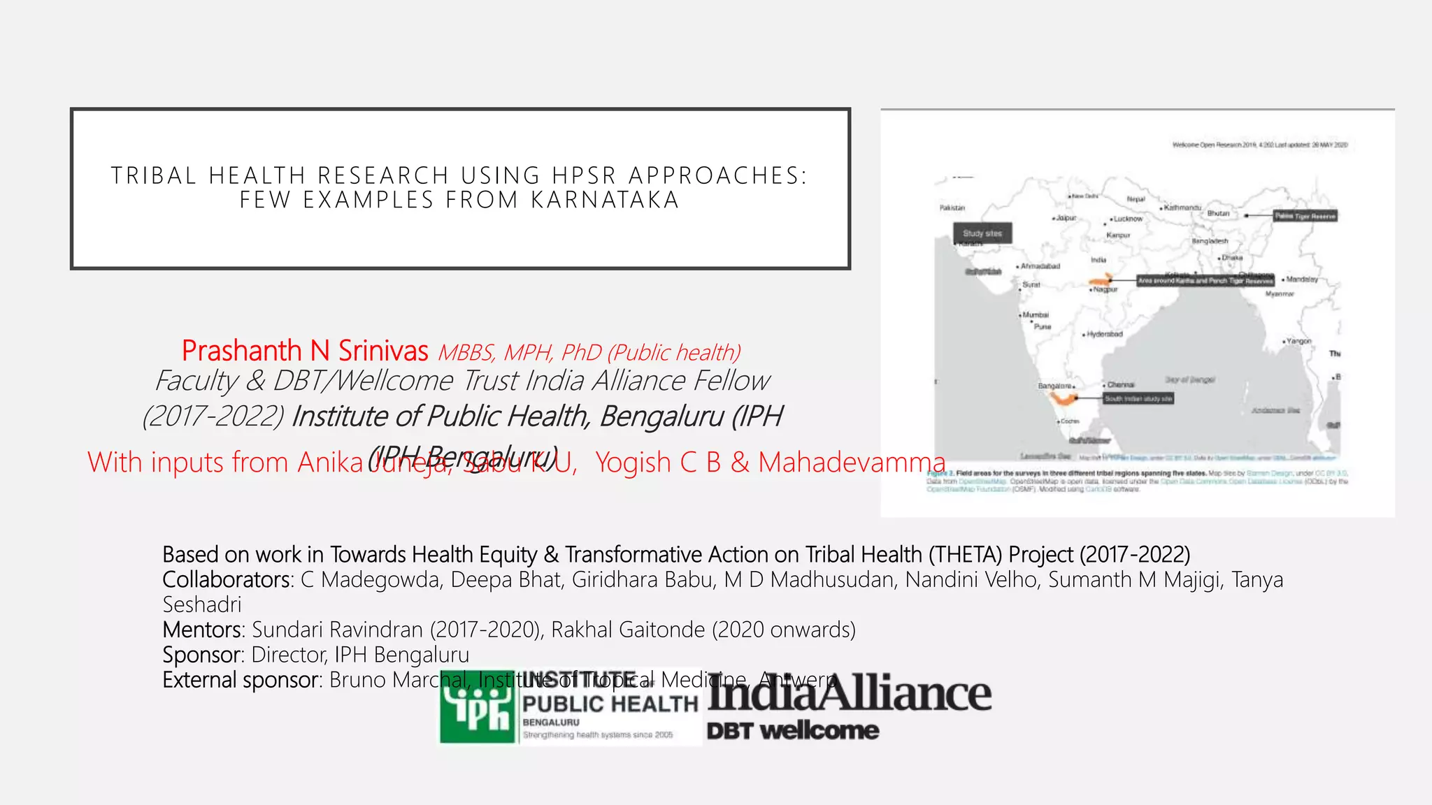 Tribal health research examples based on work done under DBT/Wellcome ...
