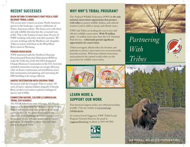 National Wildlife Federation Tribal Lands Partnerships Brochure | PPT